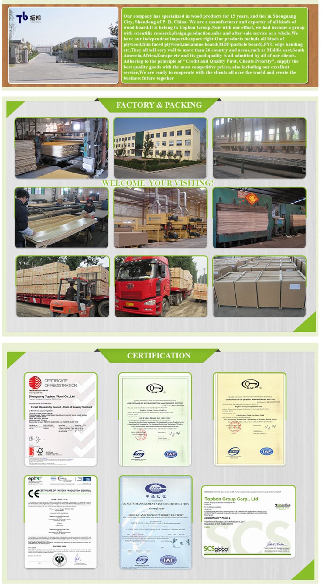 White Color Melamine MDF Board with High quality